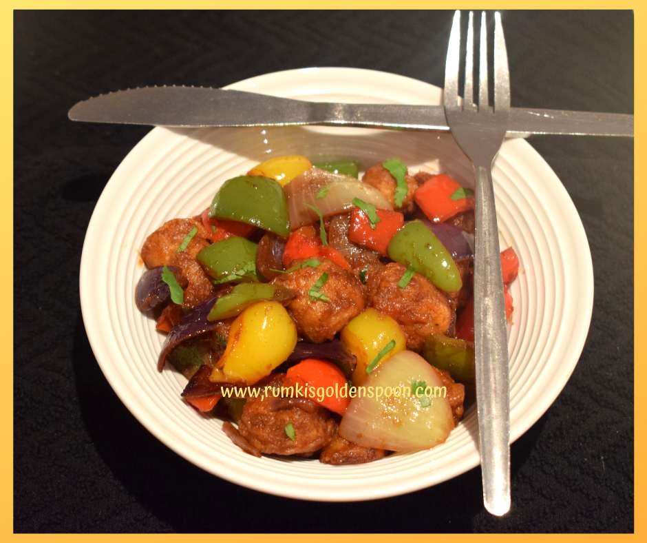 Chilli soya chunks | Soya Chilli recipe | Soyabean Chilly | Chilli Soya ...