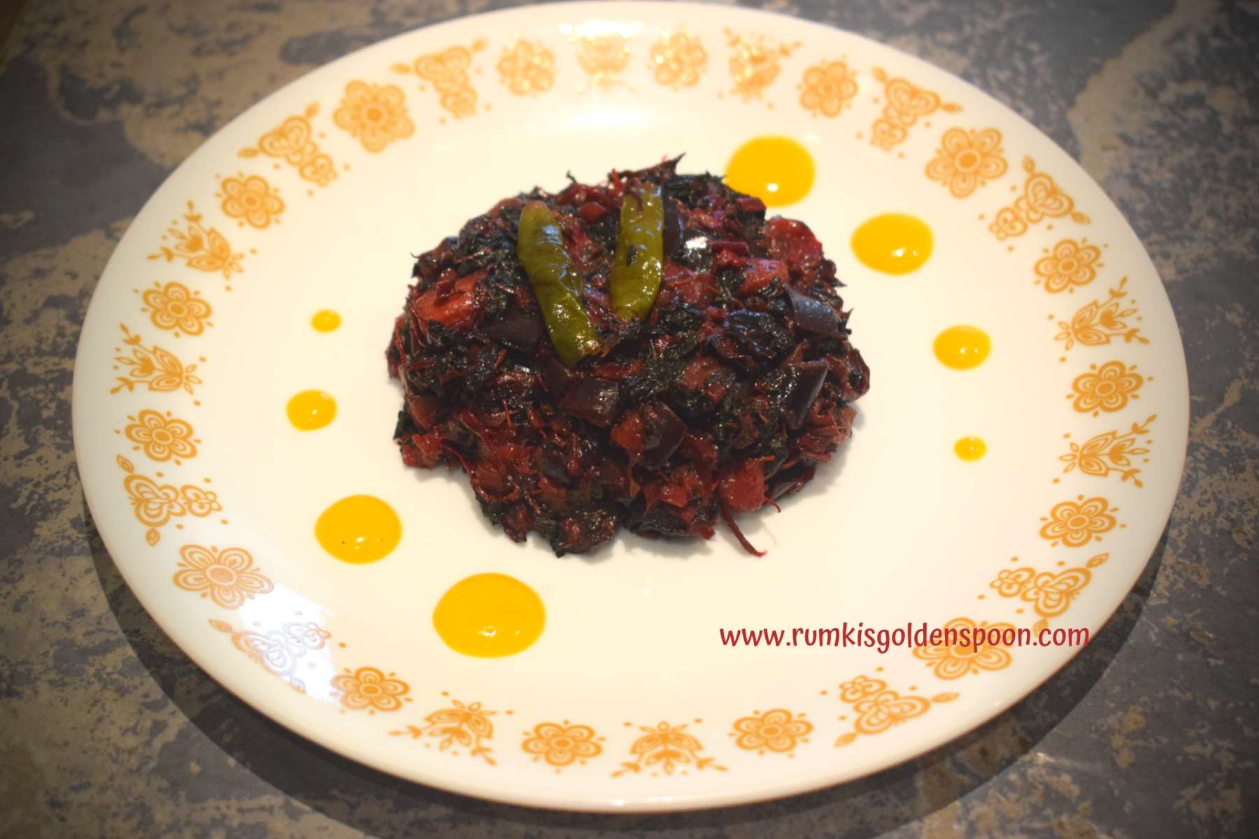 Bengali Style Laal Saag | Red Spinach Dry Curry - Rumki's Golden Spoon