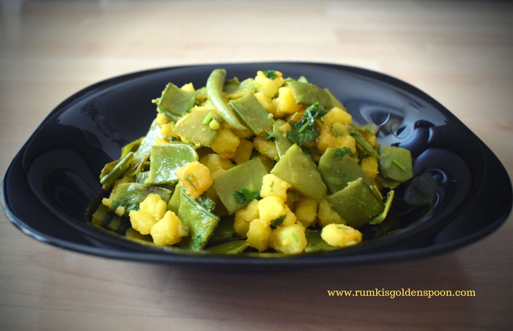 Sheem-Aloo Bhaja | Sim Aloo bhaji | Broad Beans Potato Stir Fry - Rumki ...