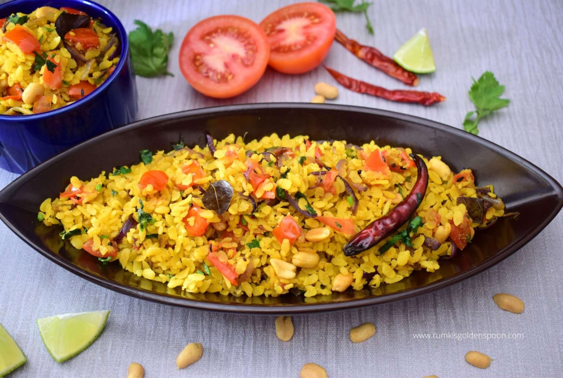 Tomato Poha | Poha recipe | How to make poha - Rumki's Golden Spoon