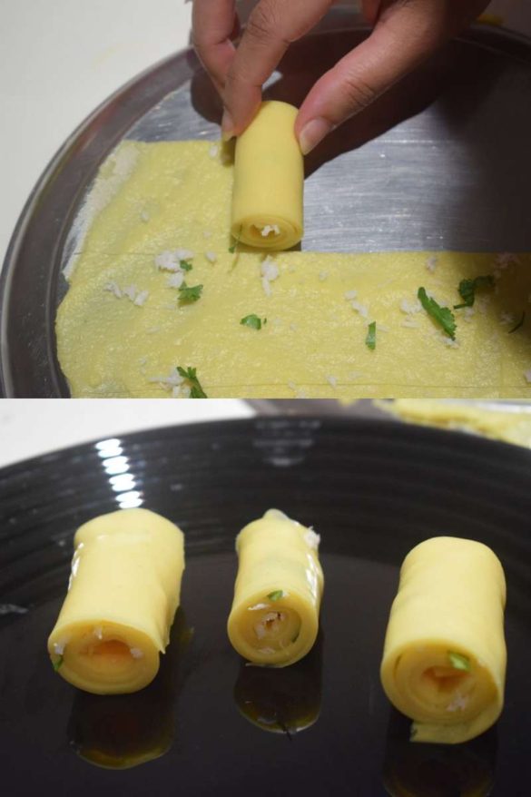 Khandvi recipe| Khandvi Gujarati recipe | How to make Khandvi - Rumki's ...