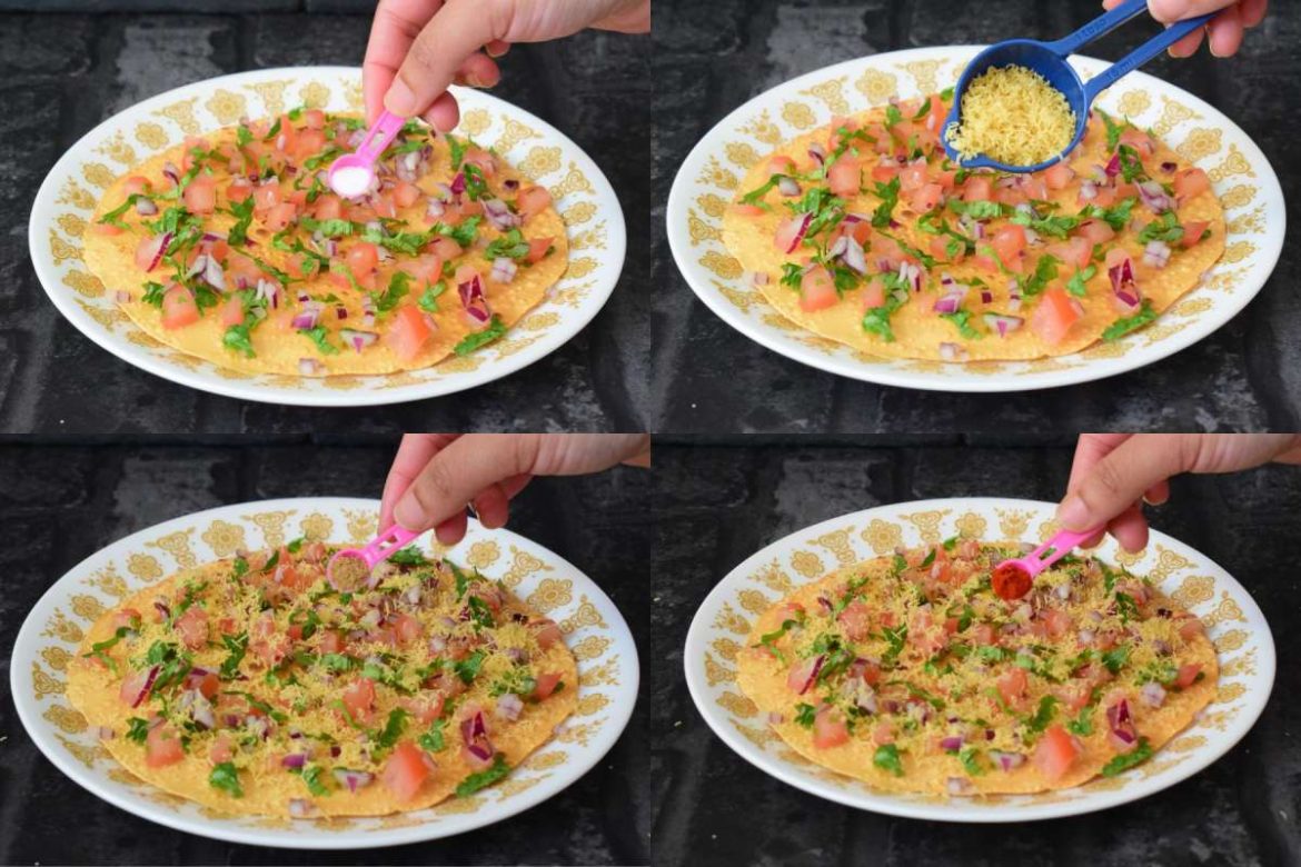 Masala papads | Masala papad | How to make masala papad | Masala papar ...