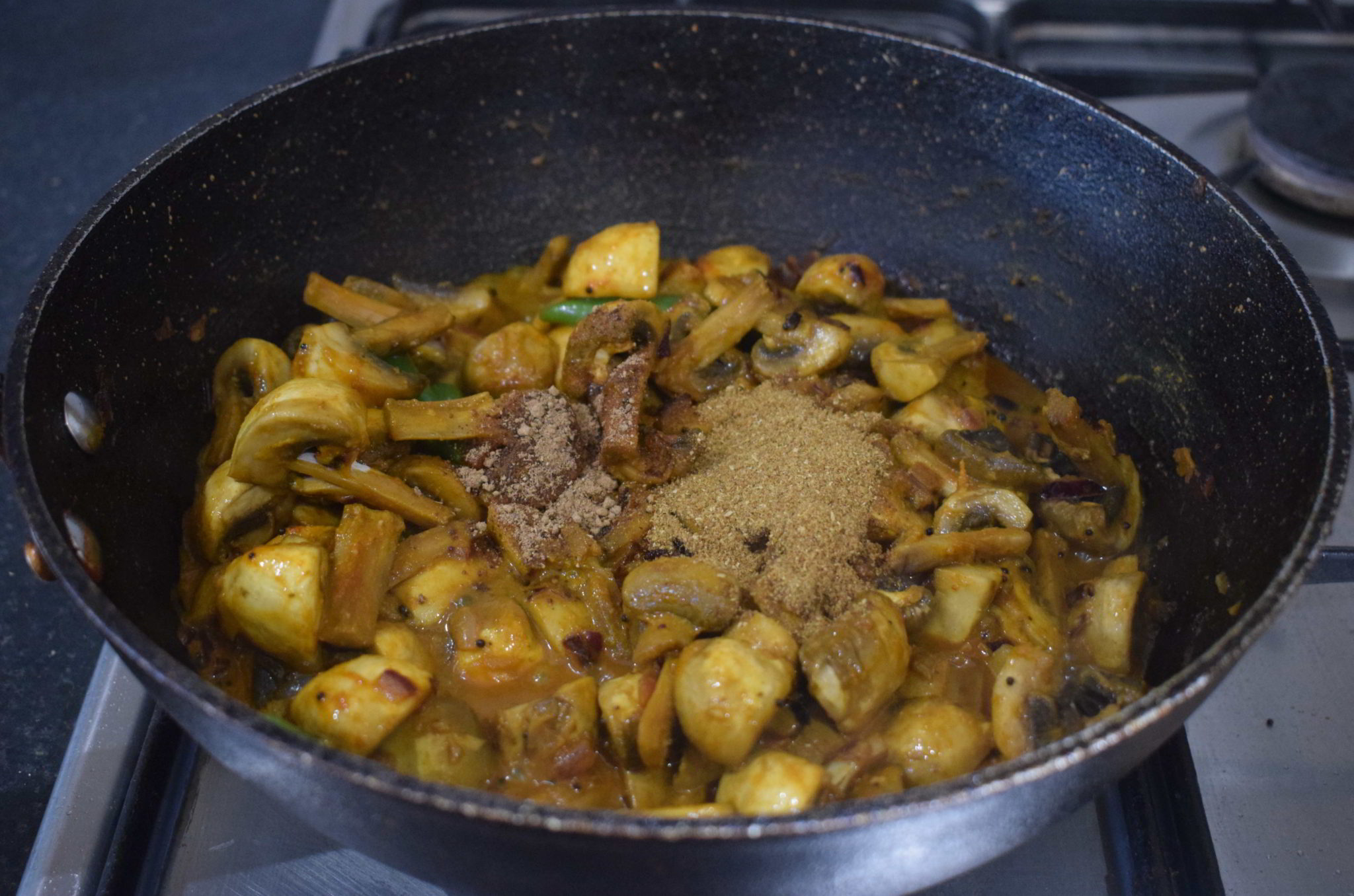Achari Mushroom recipe | Achari recipes - Rumki's Golden Spoon