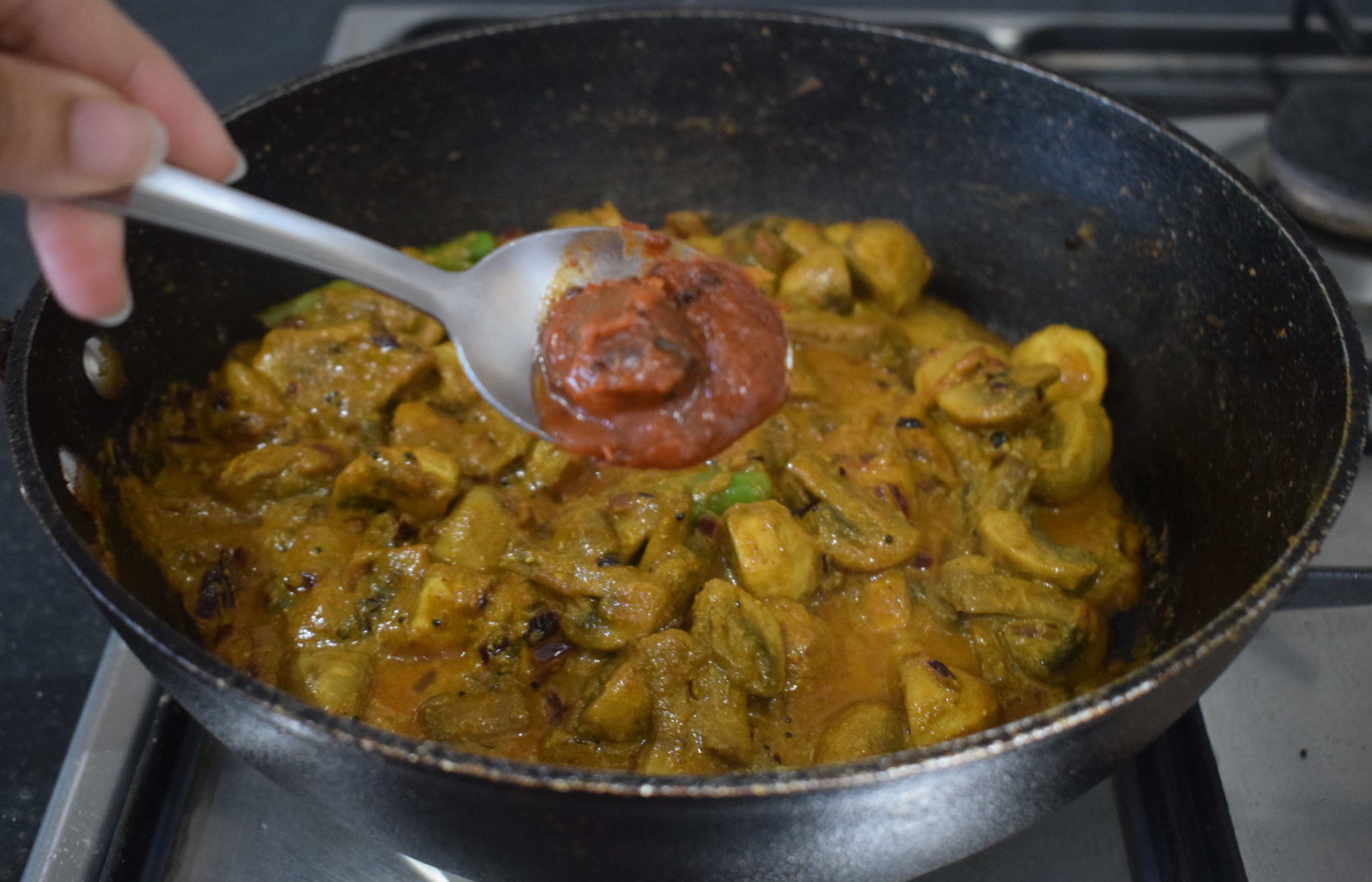 Achari Mushroom recipe | Achari recipes - Rumki's Golden Spoon