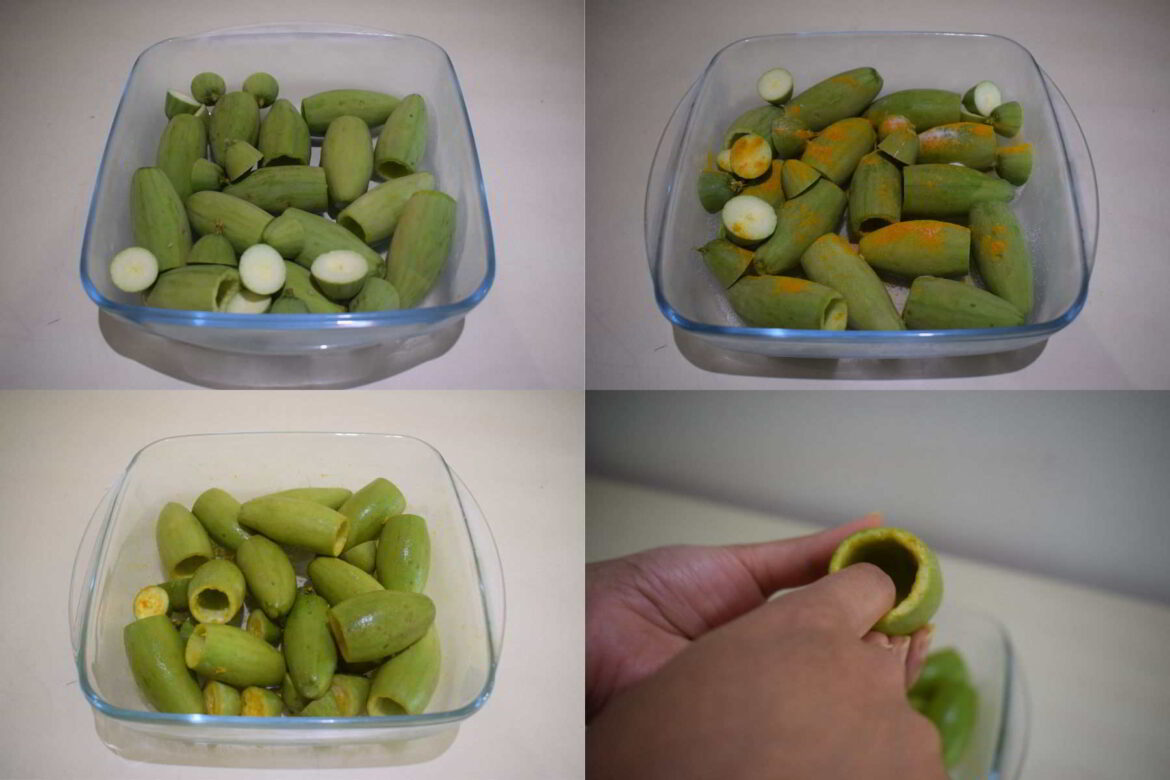 Potoler dorma recipe | Niramish potoler dorma | Potoler dolma - Rumki's ...