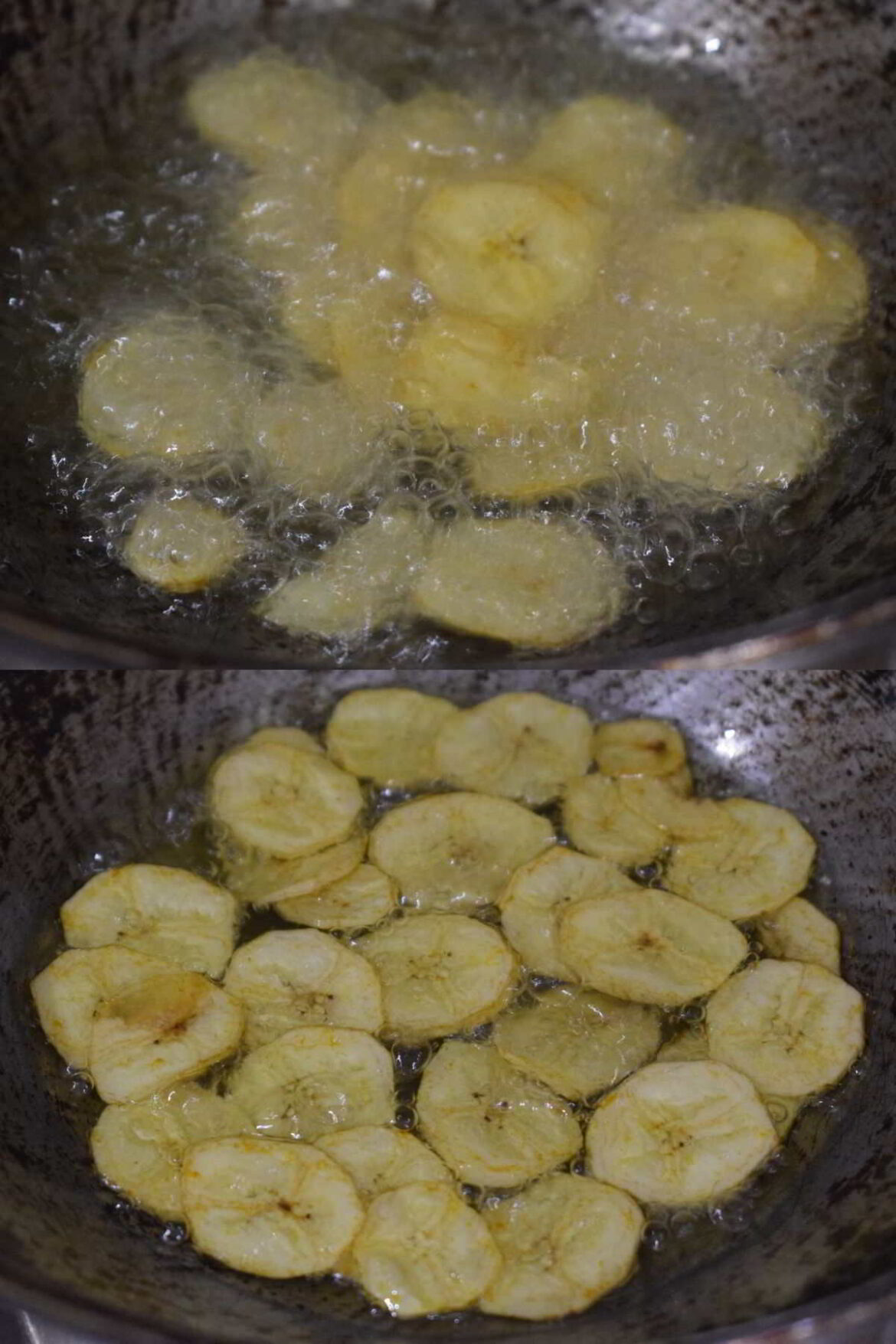 Kacha kola bhaja | Crispy kacha kolar chips | Kacha kola recipe - Rumki ...