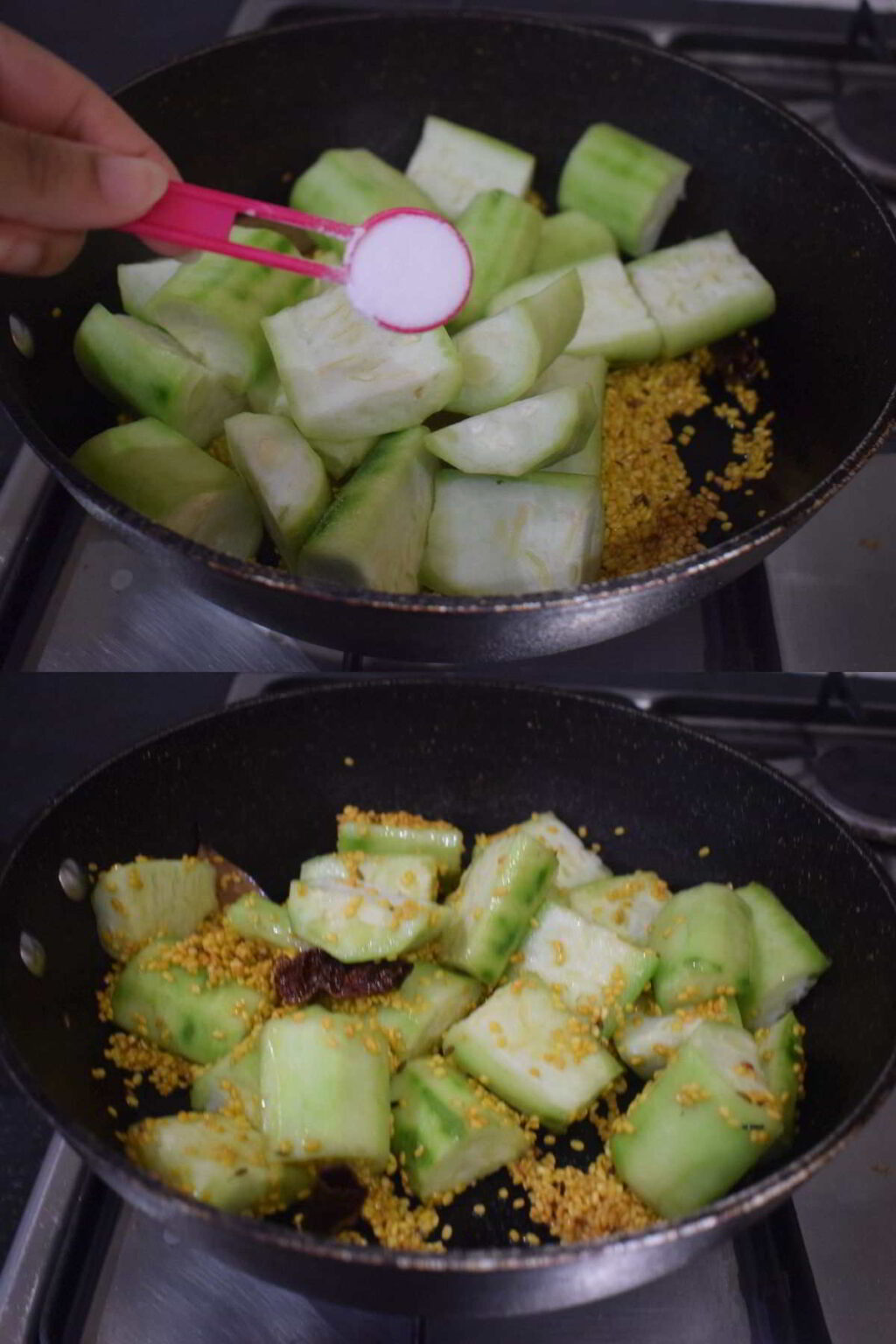 Moong dal diye jhinge ghonto | Jhinge ghonto | Bengali veg recipe ...